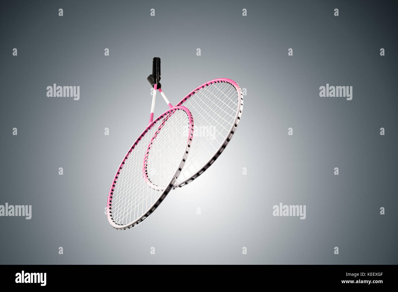 Color photo of two rackets for badminton Stock Photo - Alamy