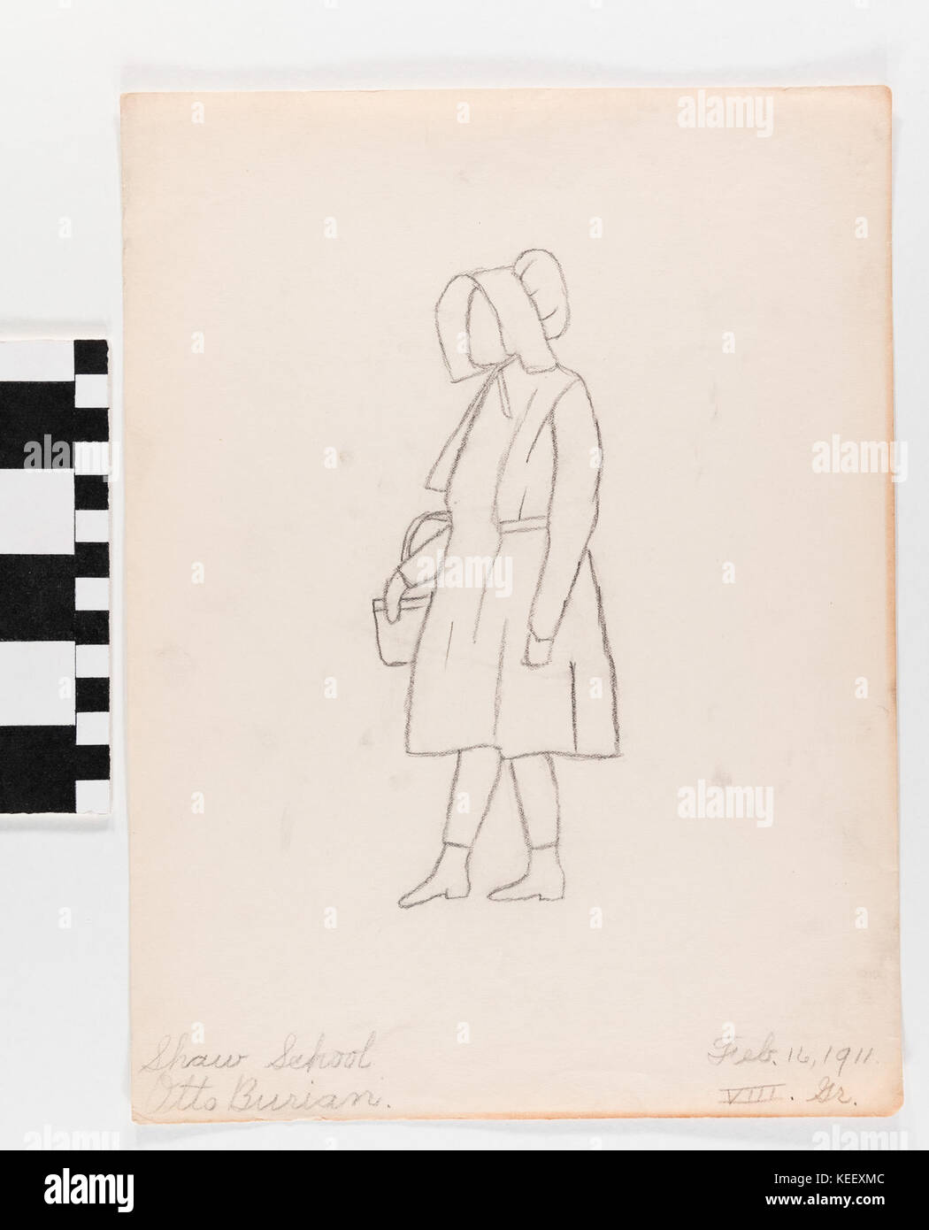 Drawing Prairie Girl by Otto Burian Stock Photo - Alamy