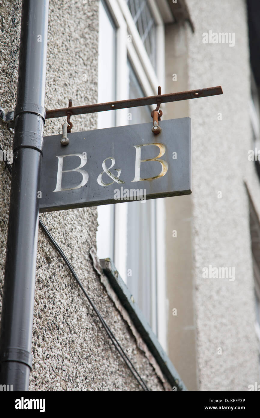 Hotel Bed and Breakfast Accommodation Sign Stock Photo - Alamy