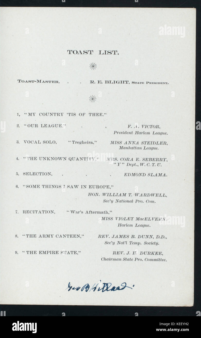 A historical photograph or event notice for a dinner held by the Young ...