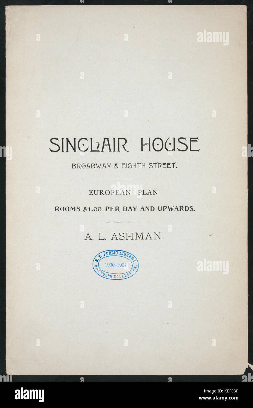 BREAKFAST; (held by) SINCLAIR HOUSE; (at) BROADWAY & EIGHTH STREET ...