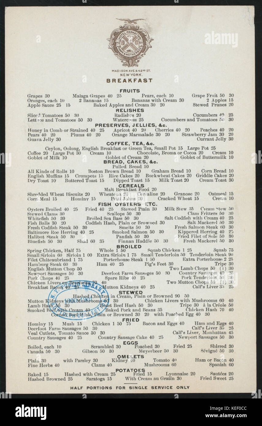 BREAKFAST (held by) HOTEL MANHATTAN (at) 42ND STREET AND MADISON AVENUE ...