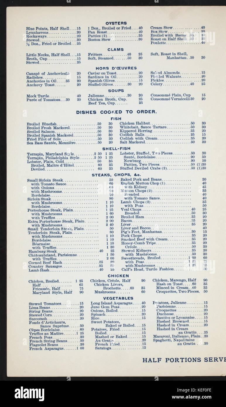 DAILY MENU (held by) TRANSPORTATION CLUB (at) NEW YORK, NY (OTHER (CLUB ...
