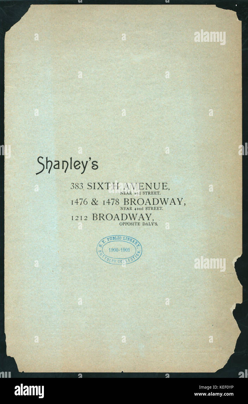 This is a historical notice from Shanley's Restaurant, located at ...