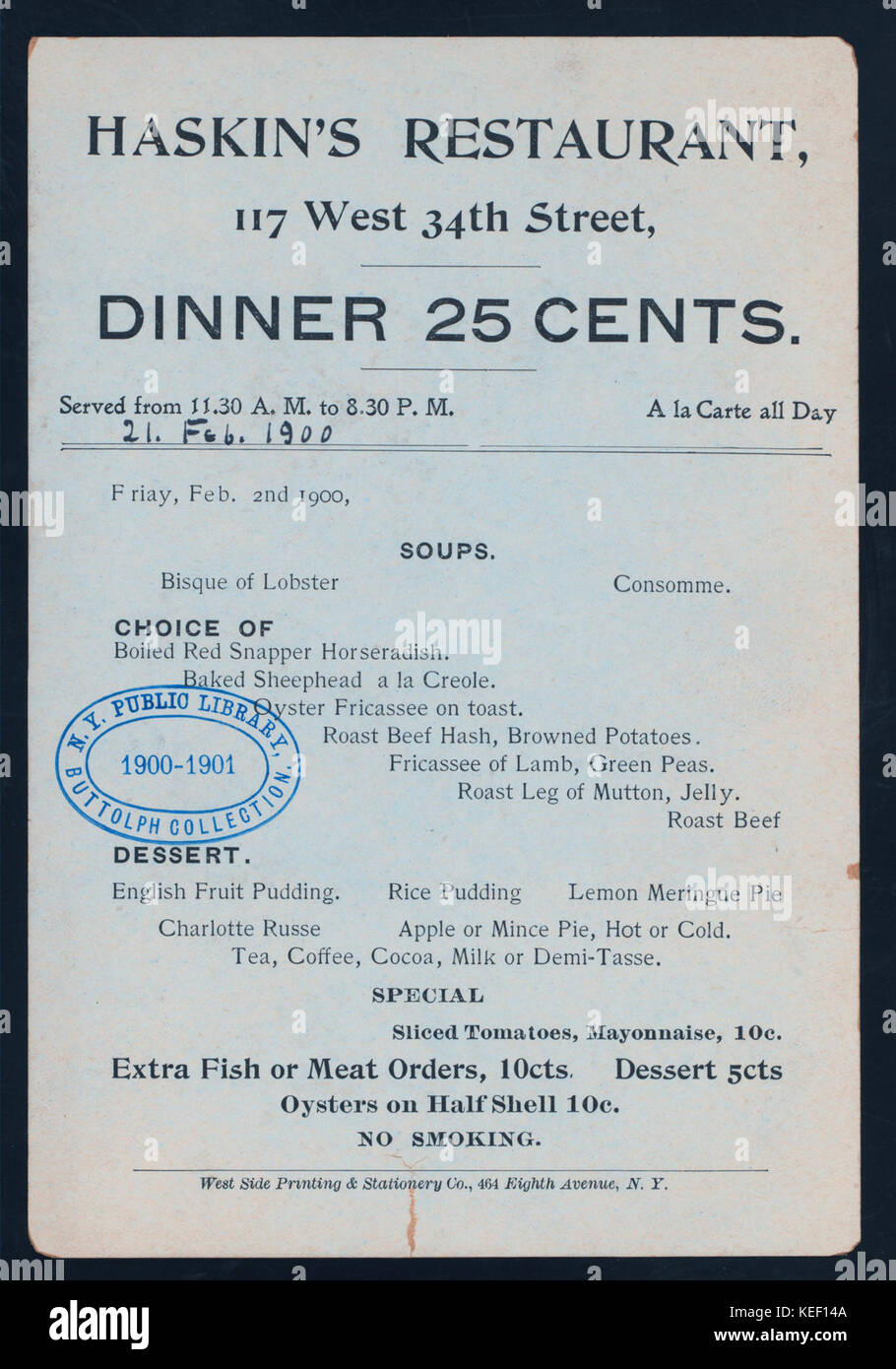 A historical photograph of a dinner event held at Haskin's Restaurant ...