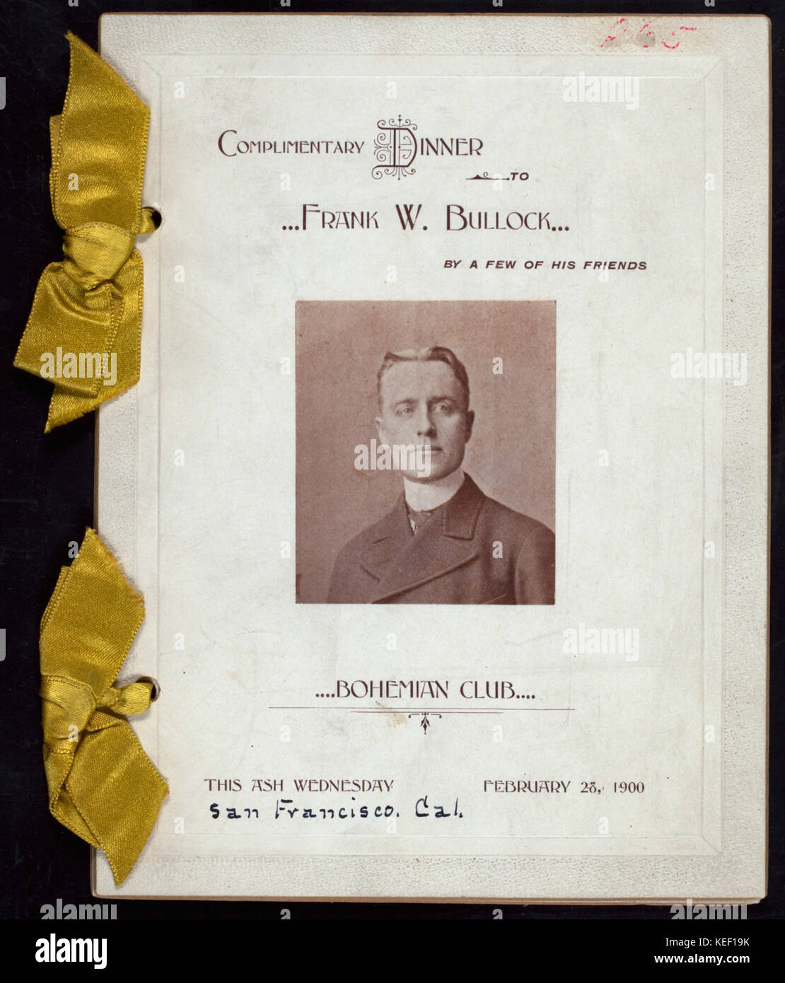 DINNER (held by) FRANK W. BULLOCK'S FRIENDS (at) BOHEMIAN CLUB, SAN ...