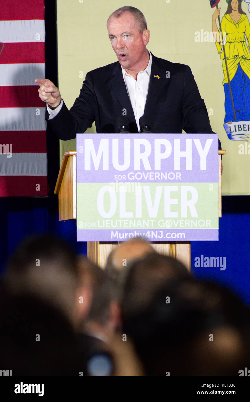 Newark New Jersey Usa 19th Oct 2017 Phil Murphy Democratic