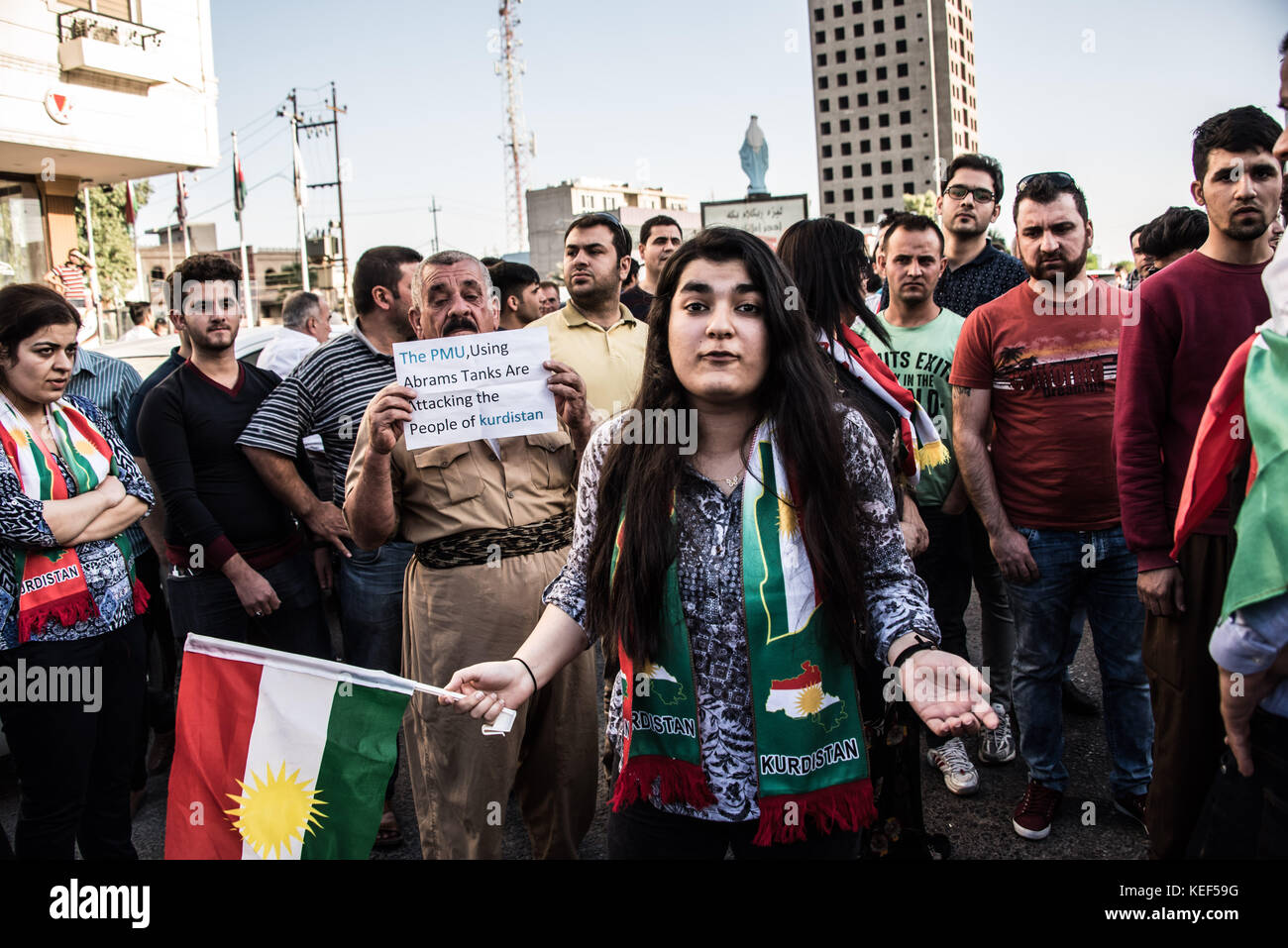 Erbil, Erbil, Iraq. 20th Oct, 2017. Kurds displaced from Kirkuk by the ...