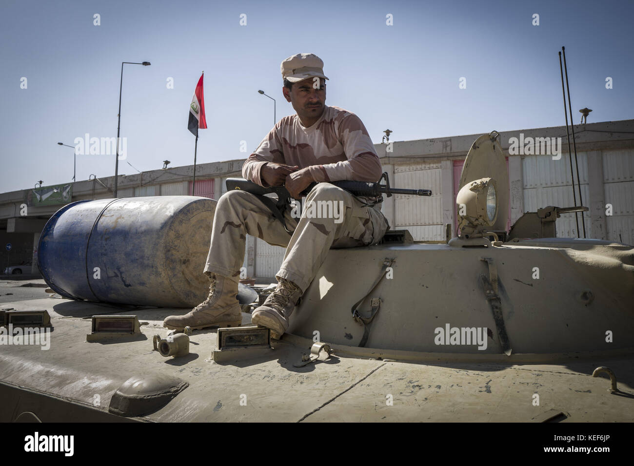 Kirkuk, Iraq. 20th Oct, 2017. Iraqi army soldier in Kirkuk at a ...