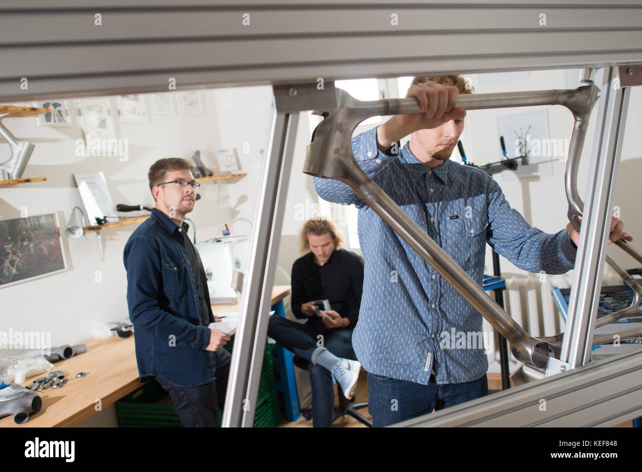 The founders Ramon Thomas (L-R), Konrad Joerss and Sebastian Meinecke ...