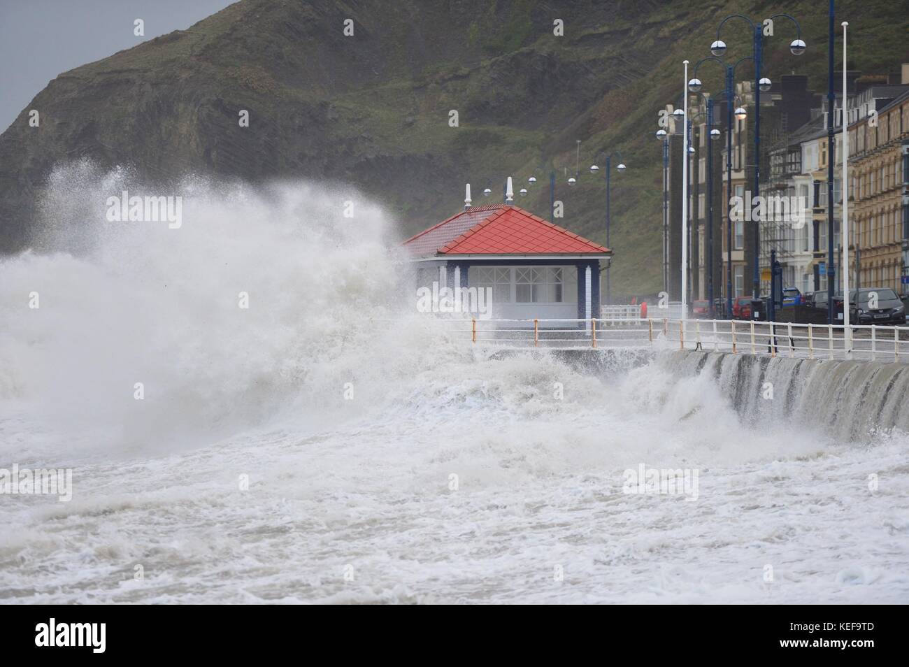 Aberystwyth Wales UK, Saturday 21 October 2017 UK Weather: Storm Brian ...