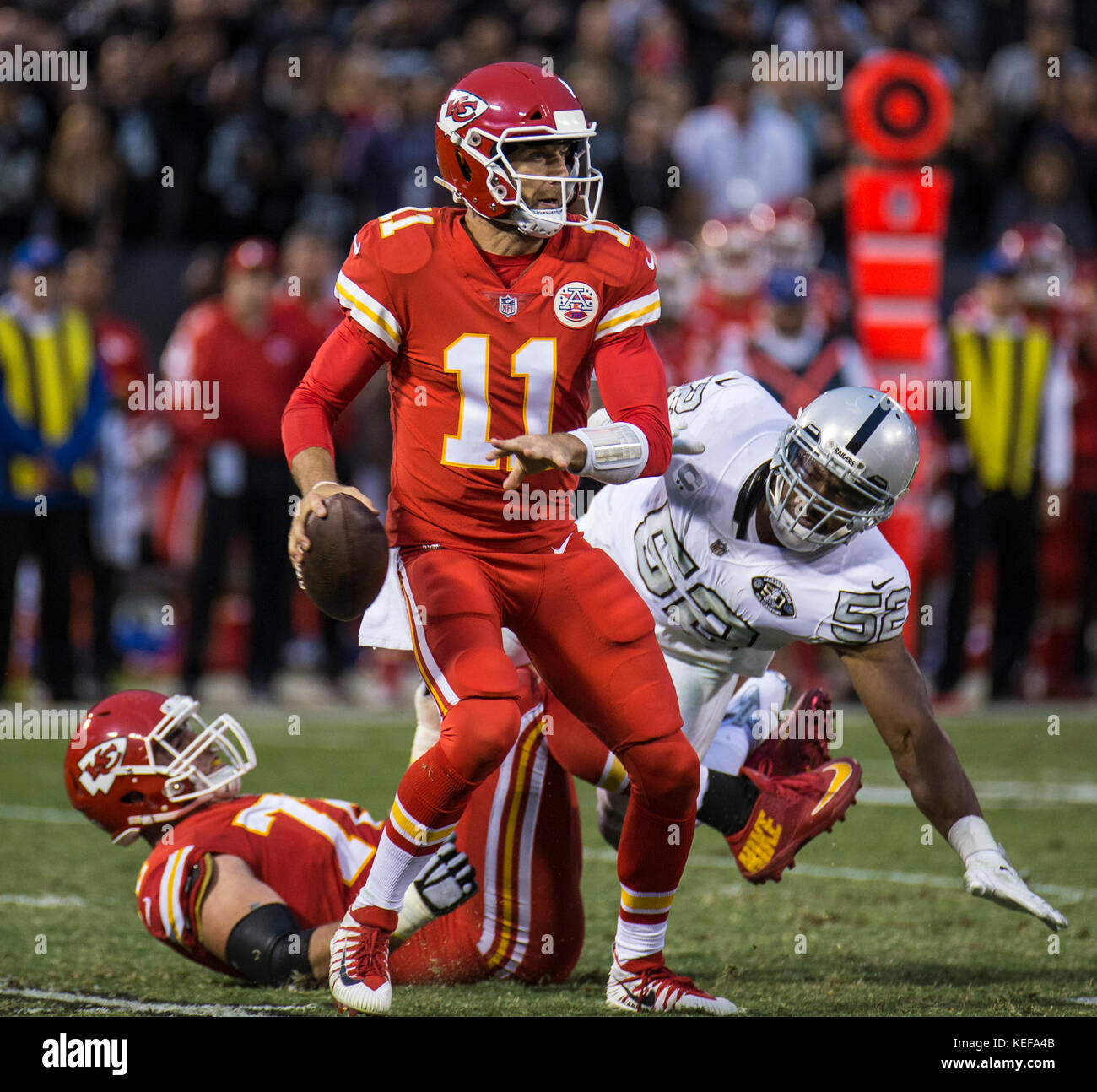 Oct 19 2017 - Oakland CA, U.S.A Chiefs quarterback Alex Smith (11) game ...