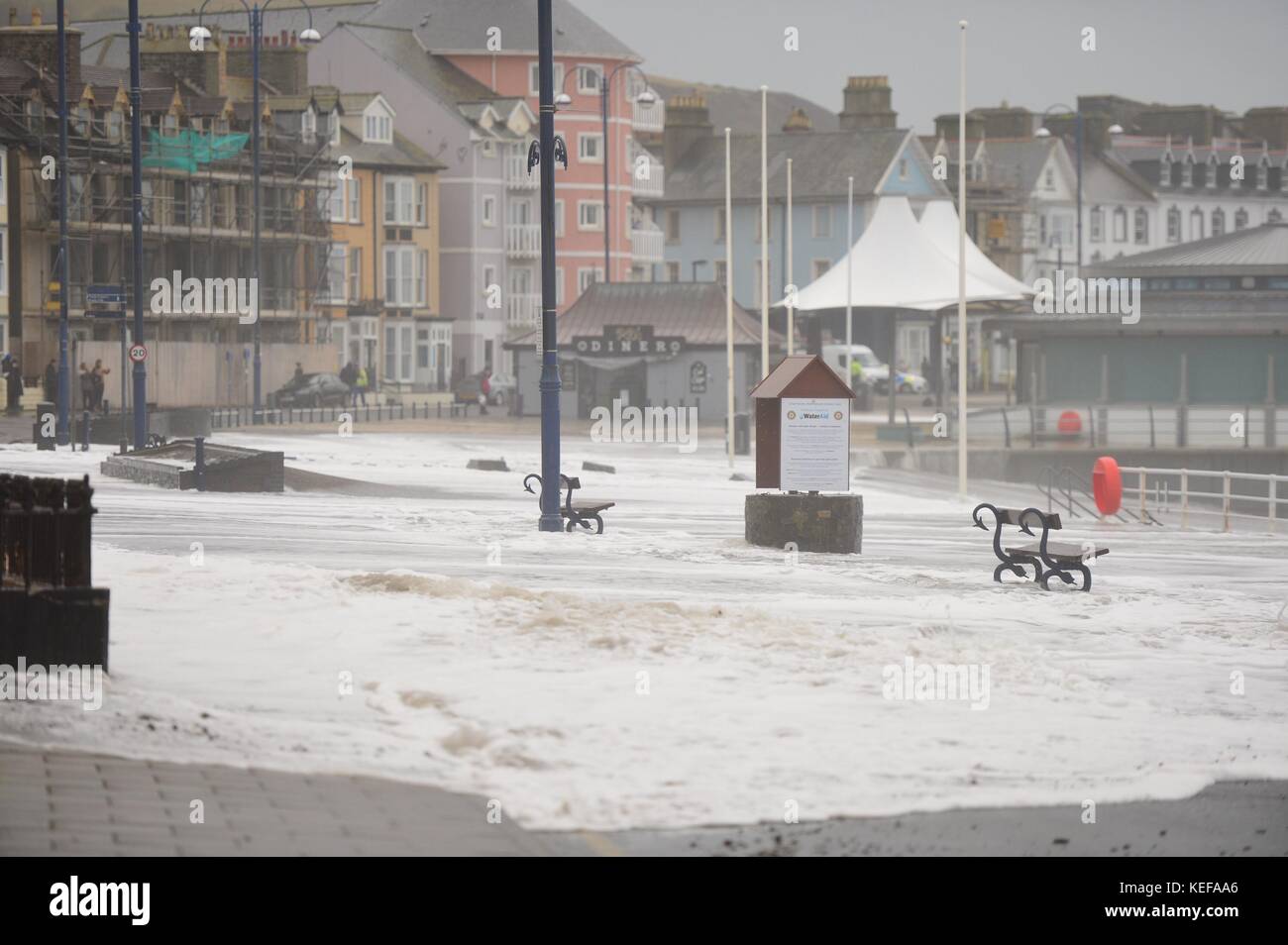 Aberystwyth Wales UK, Saturday 21 October 2017 UK Weather: Storm Brian ...
