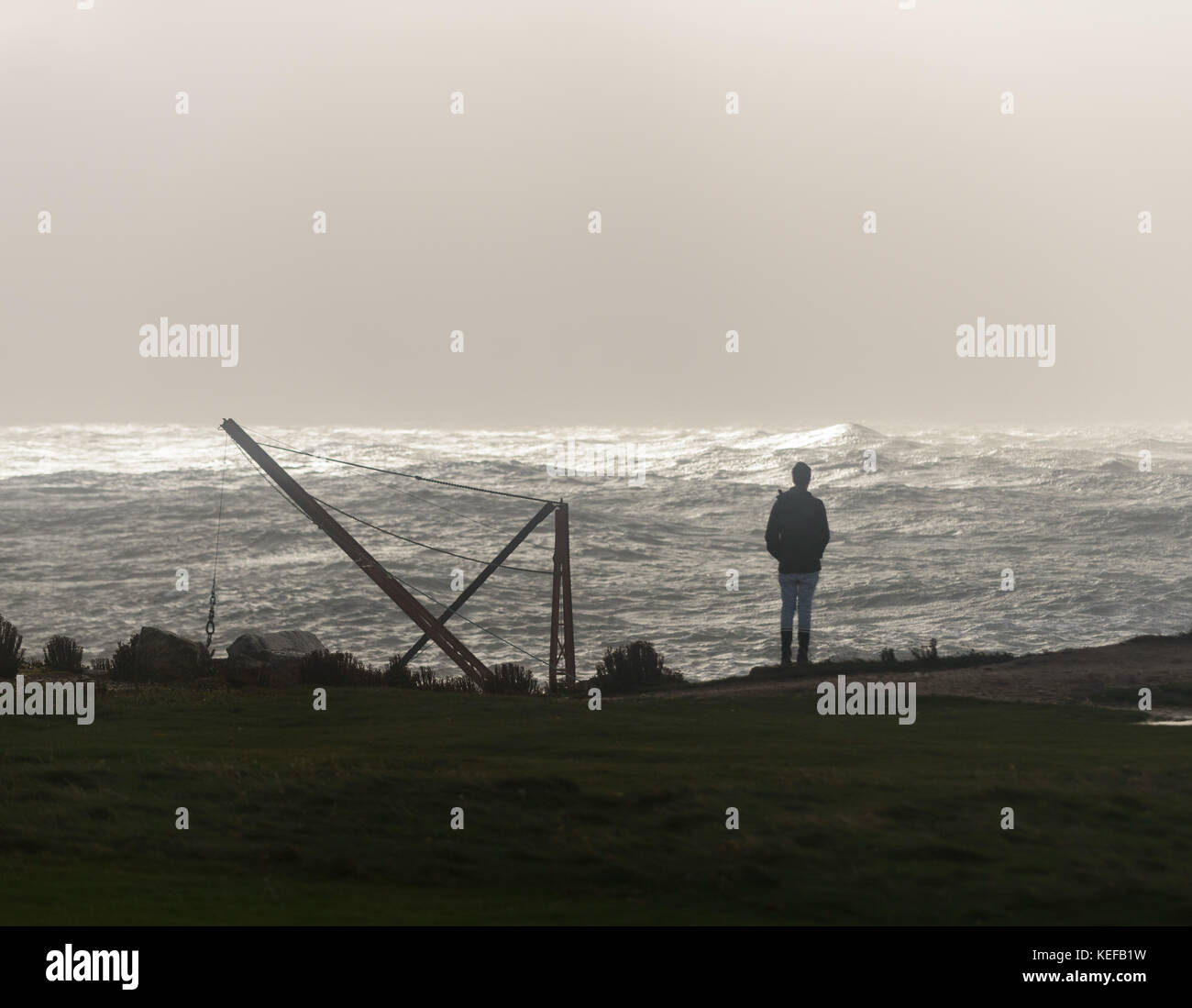 Portland Bill, Dorset. 21st Oct 2017. UK Weather. Storm Brian hits the ...