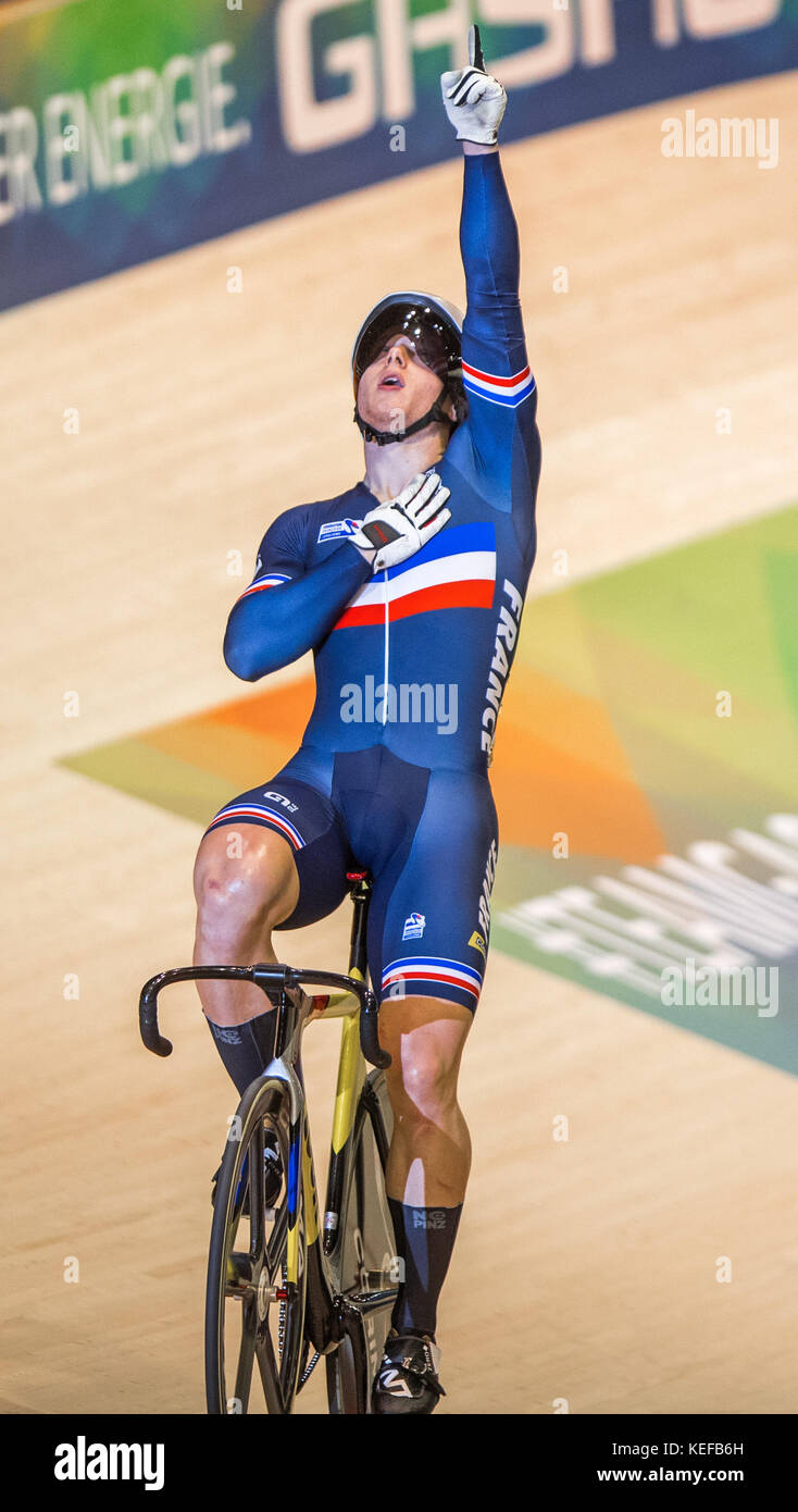 Berlin, Germany. 20th Oct, 2017. Sebastien Vigier from France wins the ...