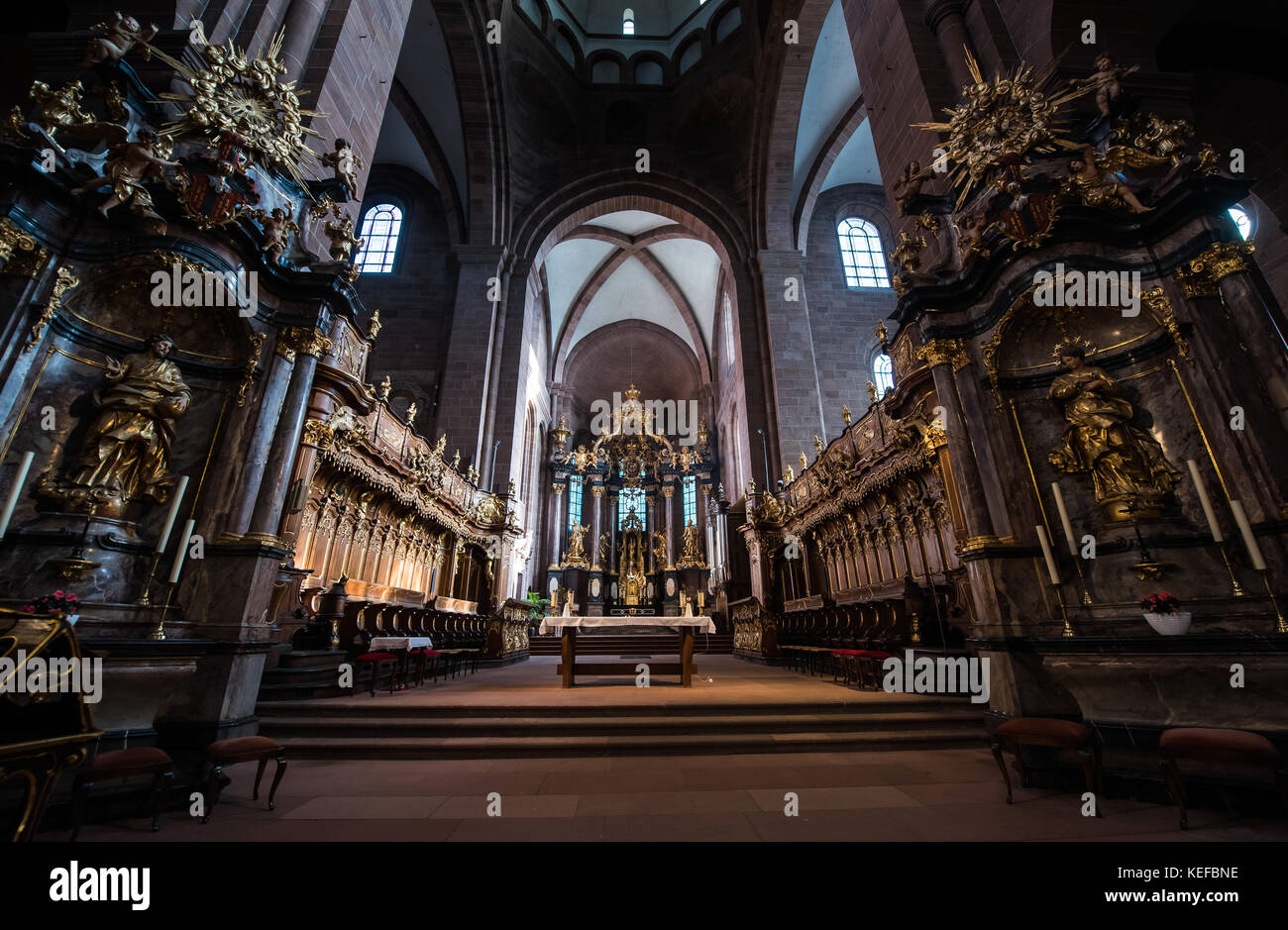 View of the St. Peter Dome in Worms, Germany, 19 October 2017. Photo ...