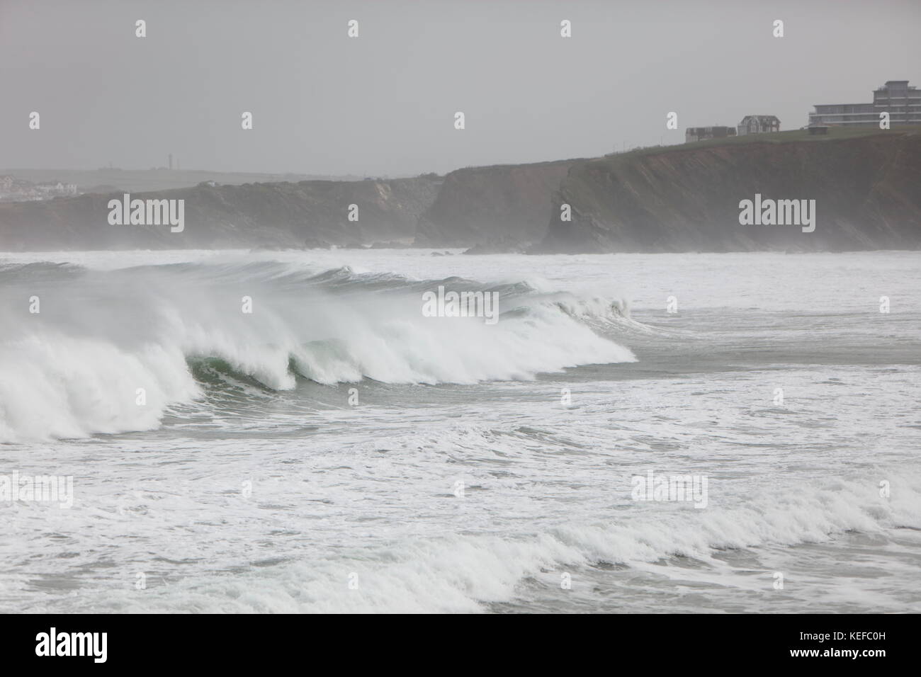 Newquay, Cornwall, UK. 21st Oct, 2017. UK Weather. Storm Brian produces ...