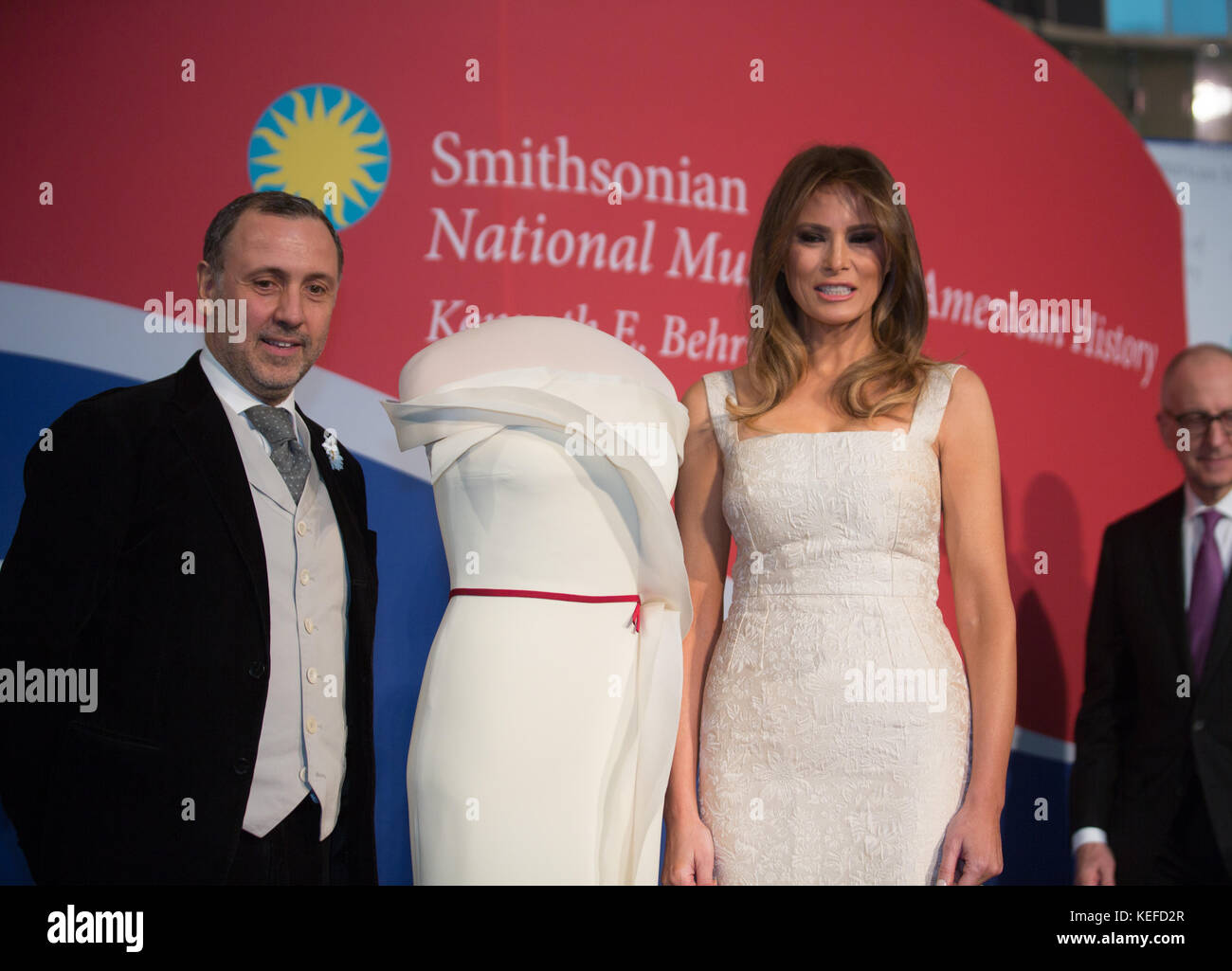 First Lady Melania Trump poses with French-born designer Herve Pierre ...
