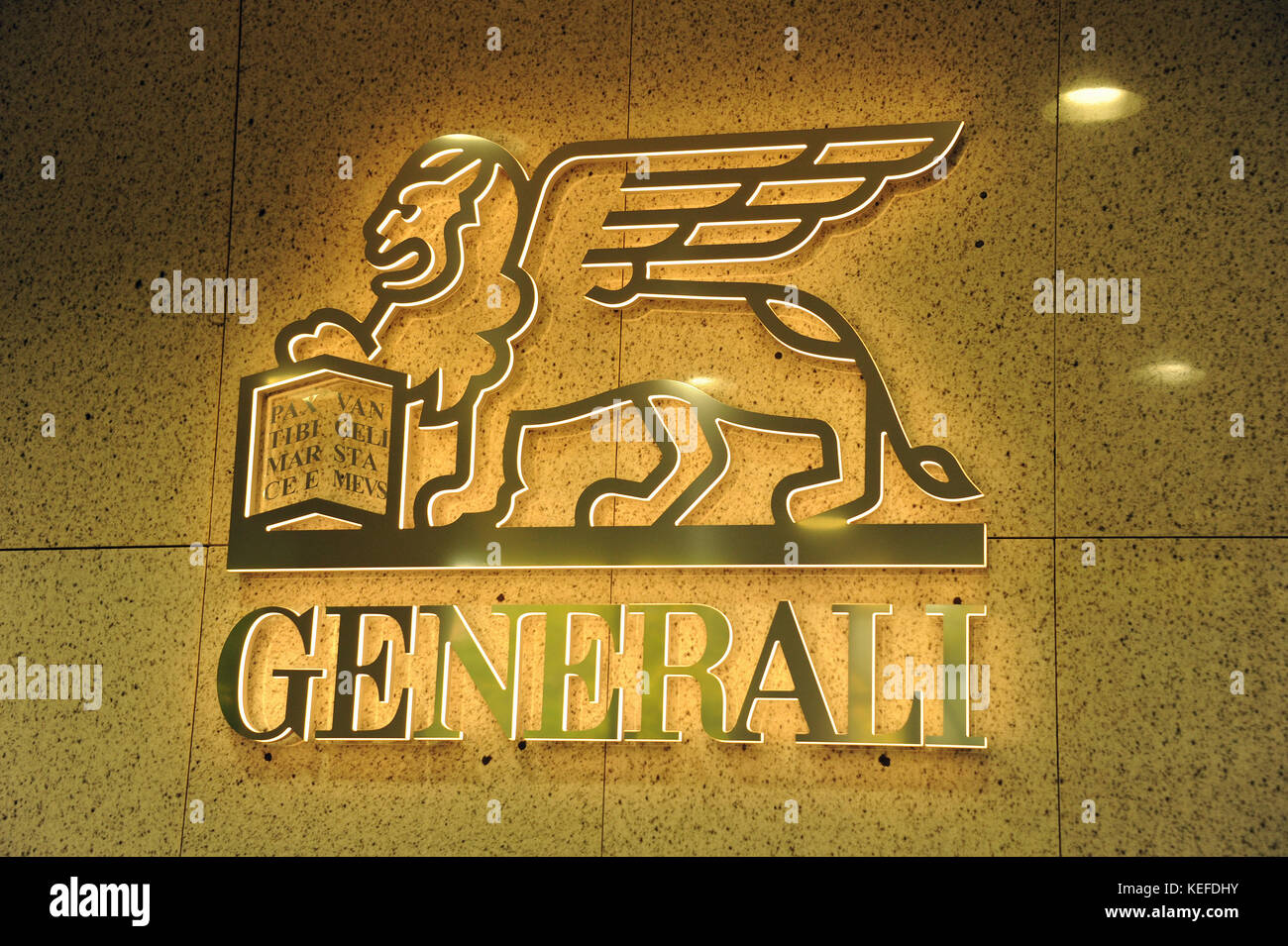 The logo of the Generali group seen in Munich, Germany, 19 October 2015 ...