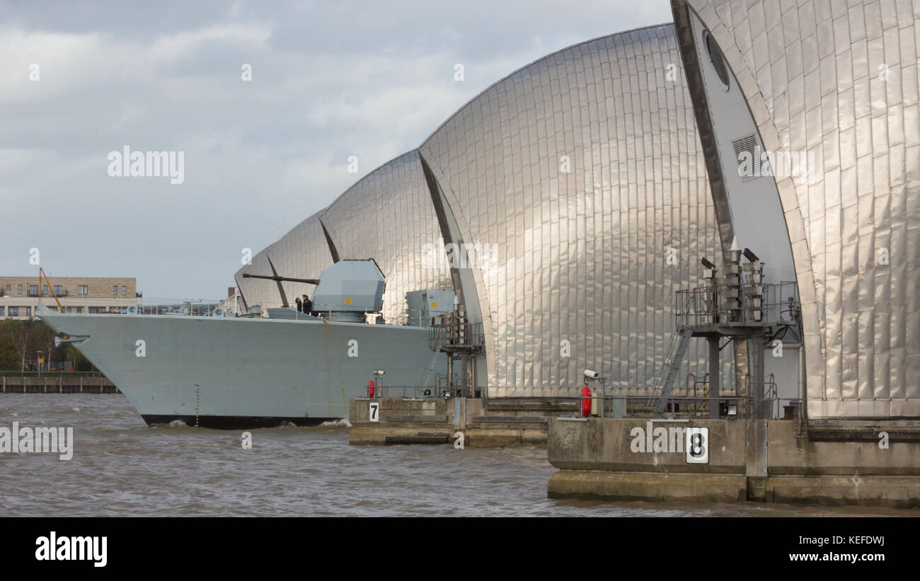London, United Kingdom. 21st Oct, 2017. Type 23 frigate HMS Sutherland ...