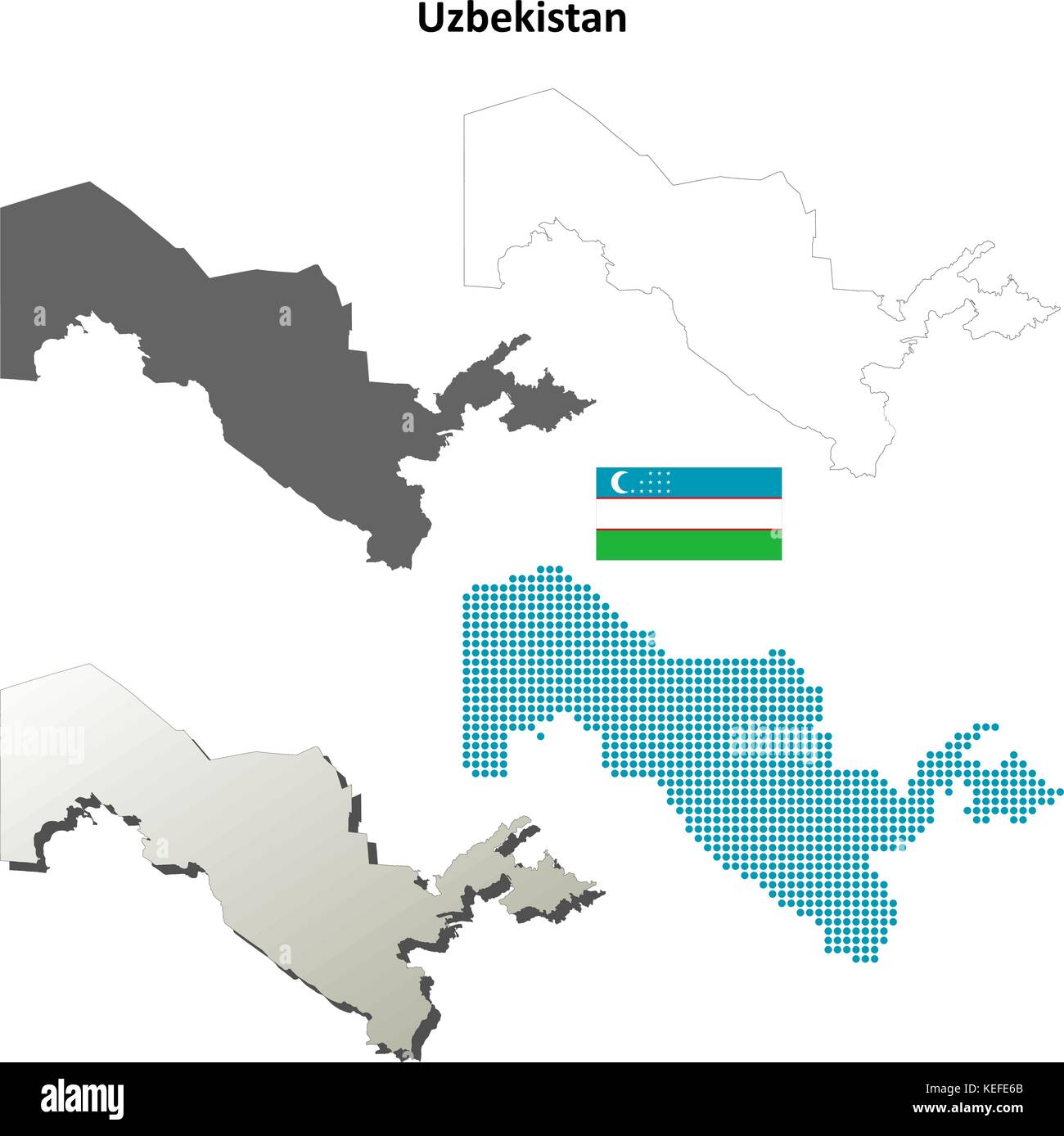 Uzbekistan outline map set Stock Vector Image & Art - Alamy