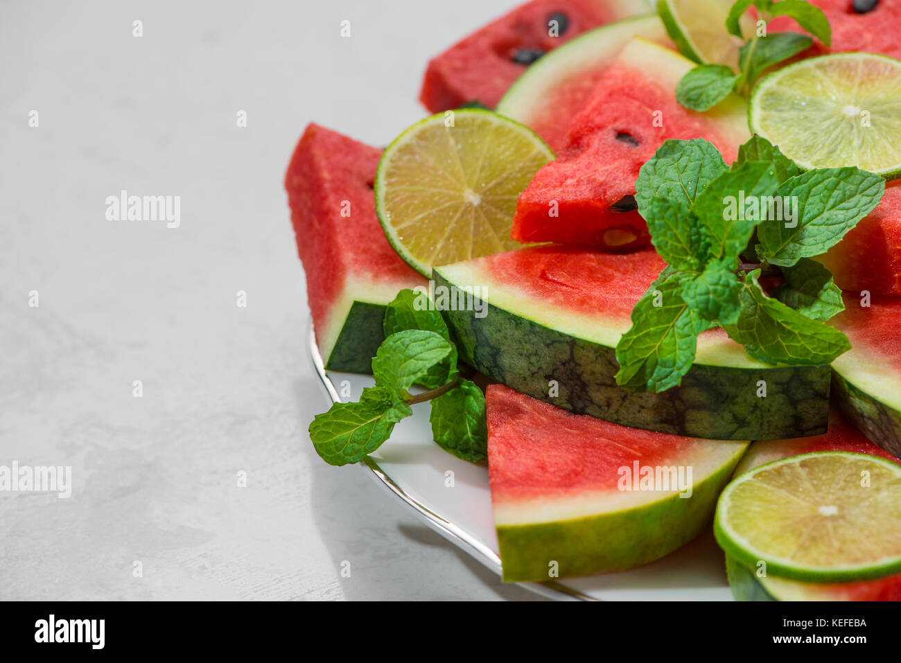 Watermelon on a plate hi-res stock photography and images - Alamy