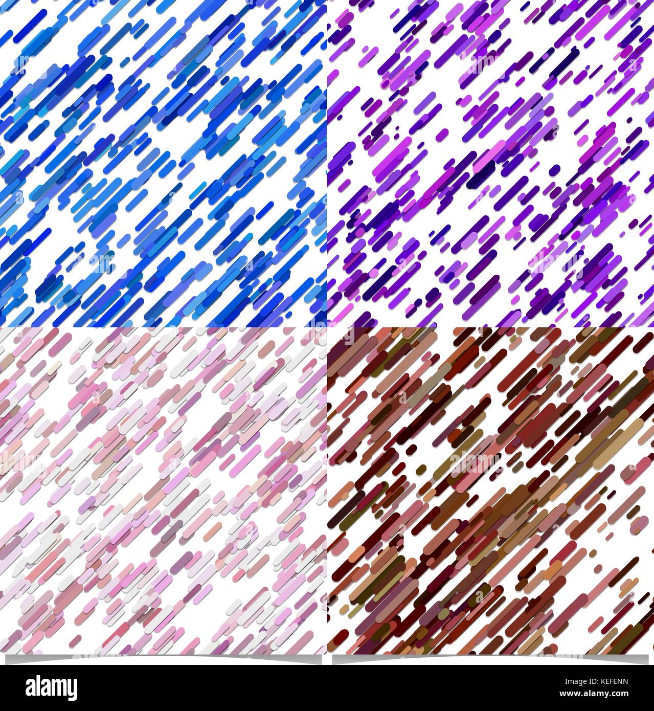 Diagonal rounded stripe background pattern set - vector illustrations from colorful stripes with ...