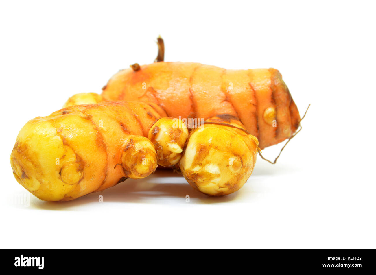 Fresh turmeric root isolated on white background Stock Photo - Alamy