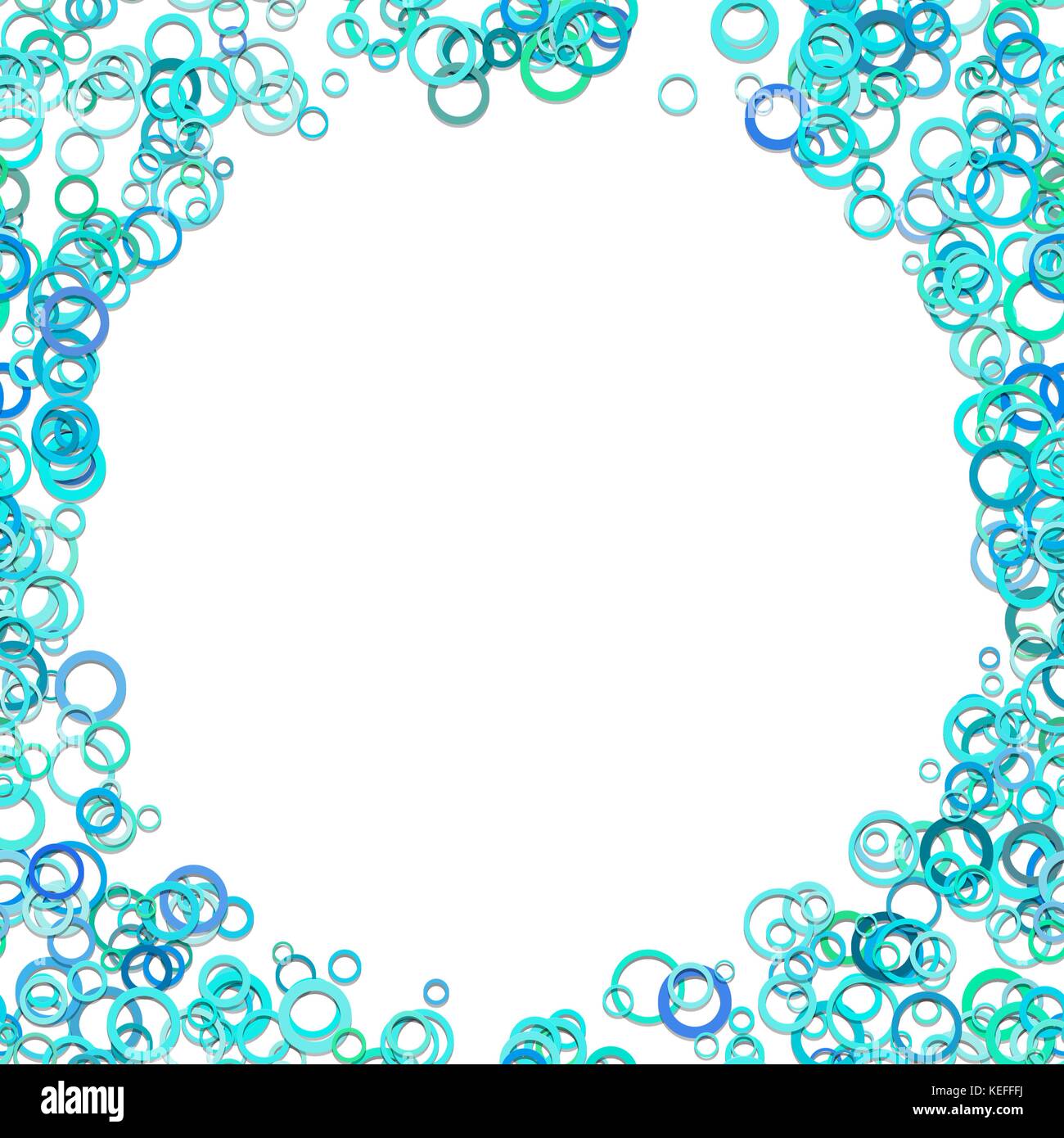 Modern random circle background - trendy vector design from cyan rings ...