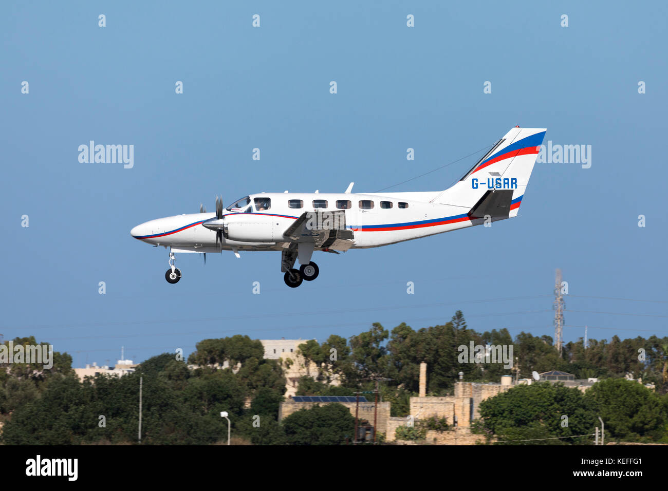 Cessna 441 Conquest II [G-USAR] on short finals runway 31 Stock Photo ...