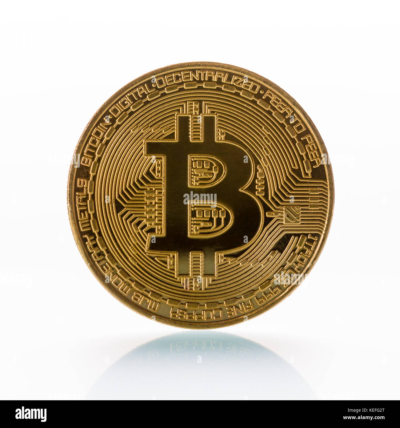 Isolated physical coin of cryptocurrency bitcoin Stock Photo - Alamy