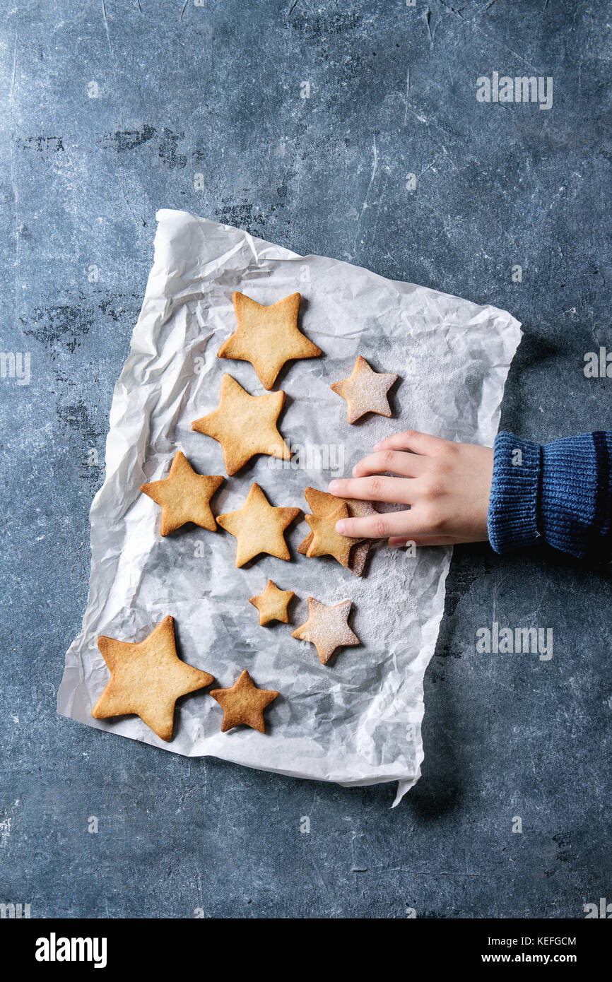 Christmas star shape sugar cookies Stock Photo - Alamy