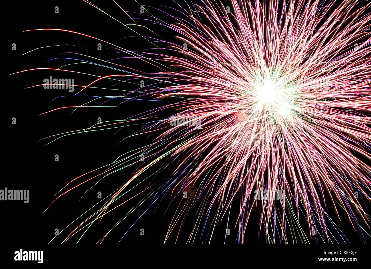 celebrate fireworks explosive on sky in night Stock Photo - Alamy