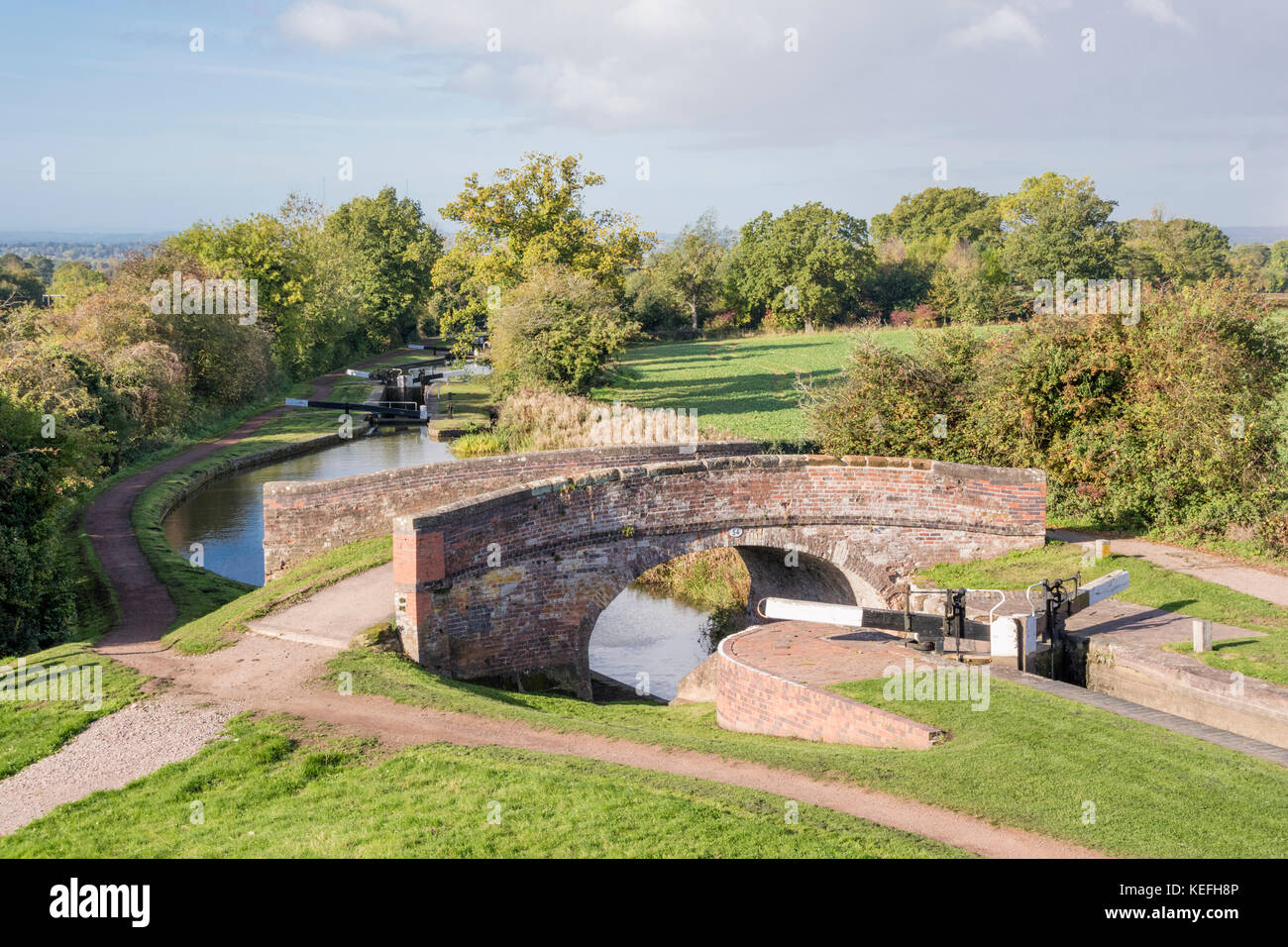 Worcester and Birmingham canal near Tardebigge, Worcestershire, England ...