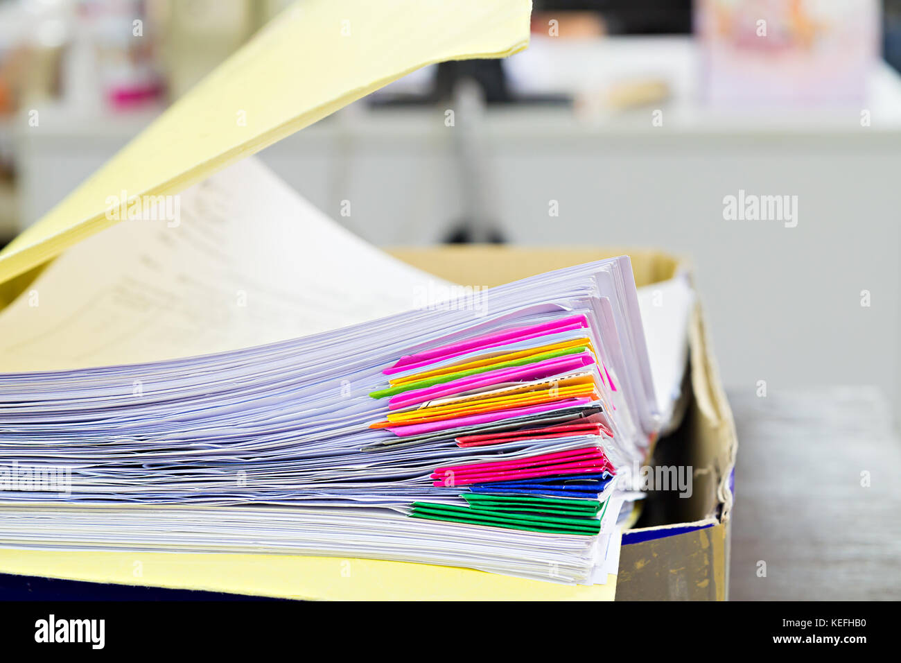 Close up of documents in file folder Stock Photo - Alamy