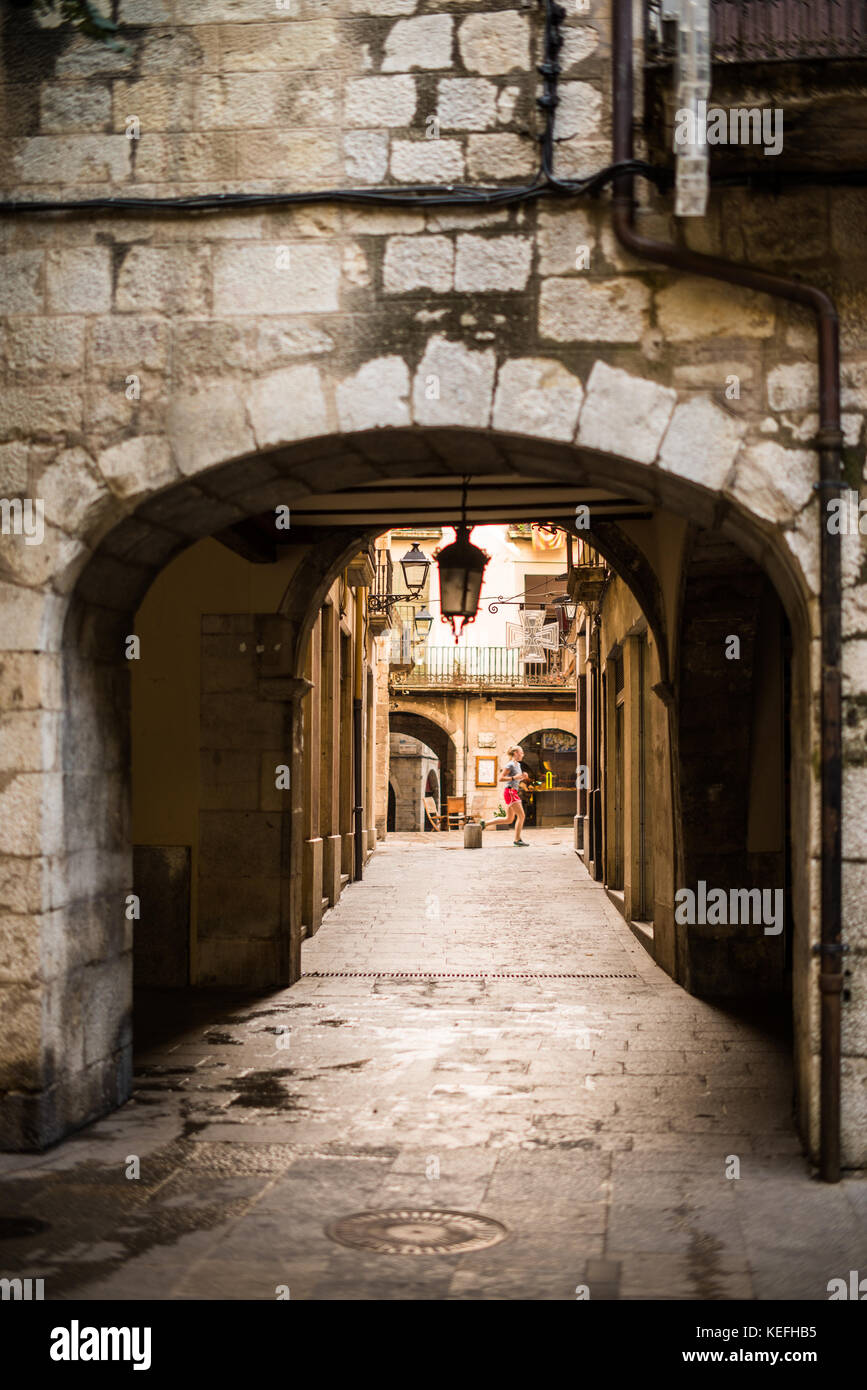 Street of the Girona, Catalonia, Spain, Europe Stock Photo - Alamy