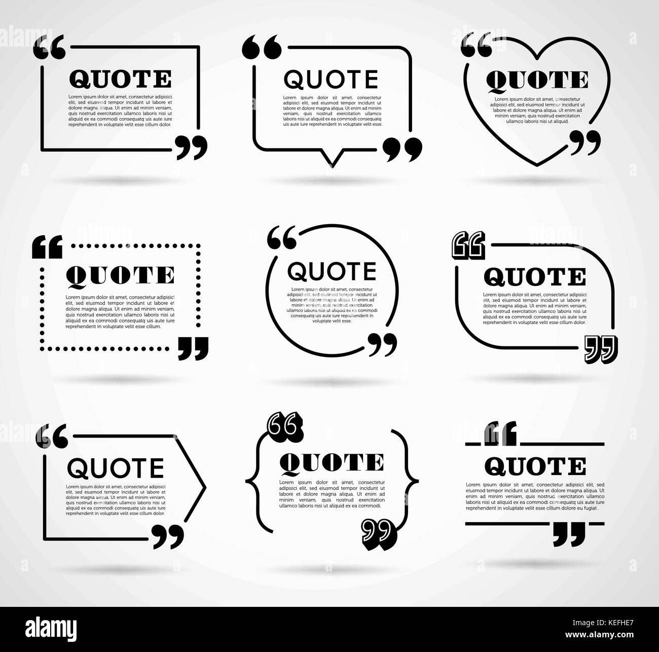 Quote box vector vectors hi-res stock photography and images - Alamy