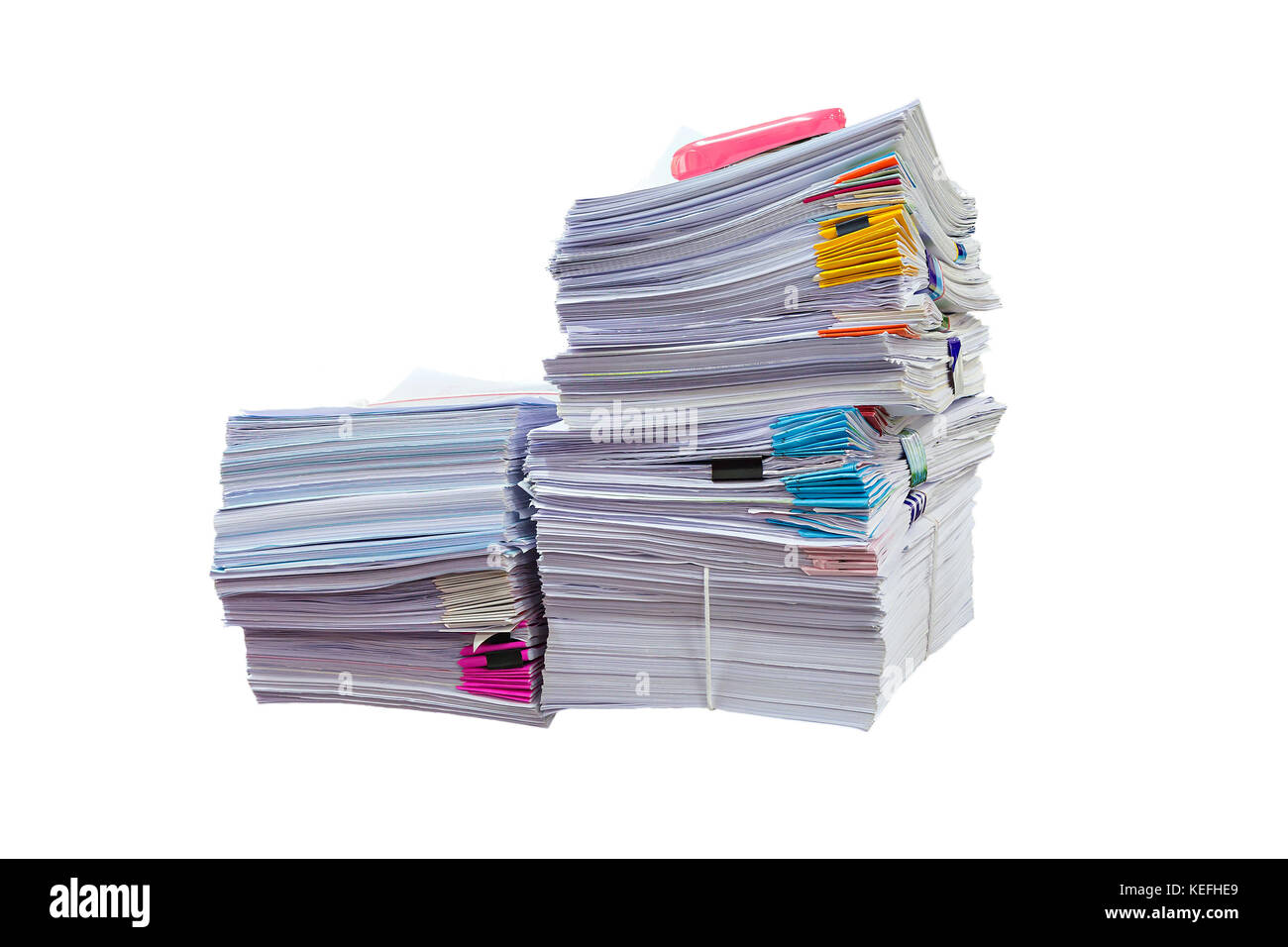 Stack of Documents isolated on white background Stock Photo - Alamy