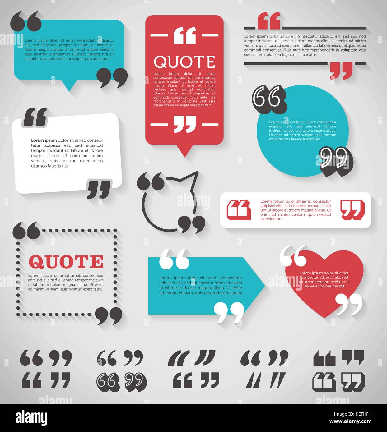 big set of vector quote decoration labels for web and paper publishing ...