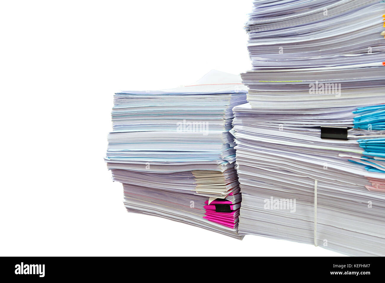Stack of Documents isolated on white background Stock Photo - Alamy