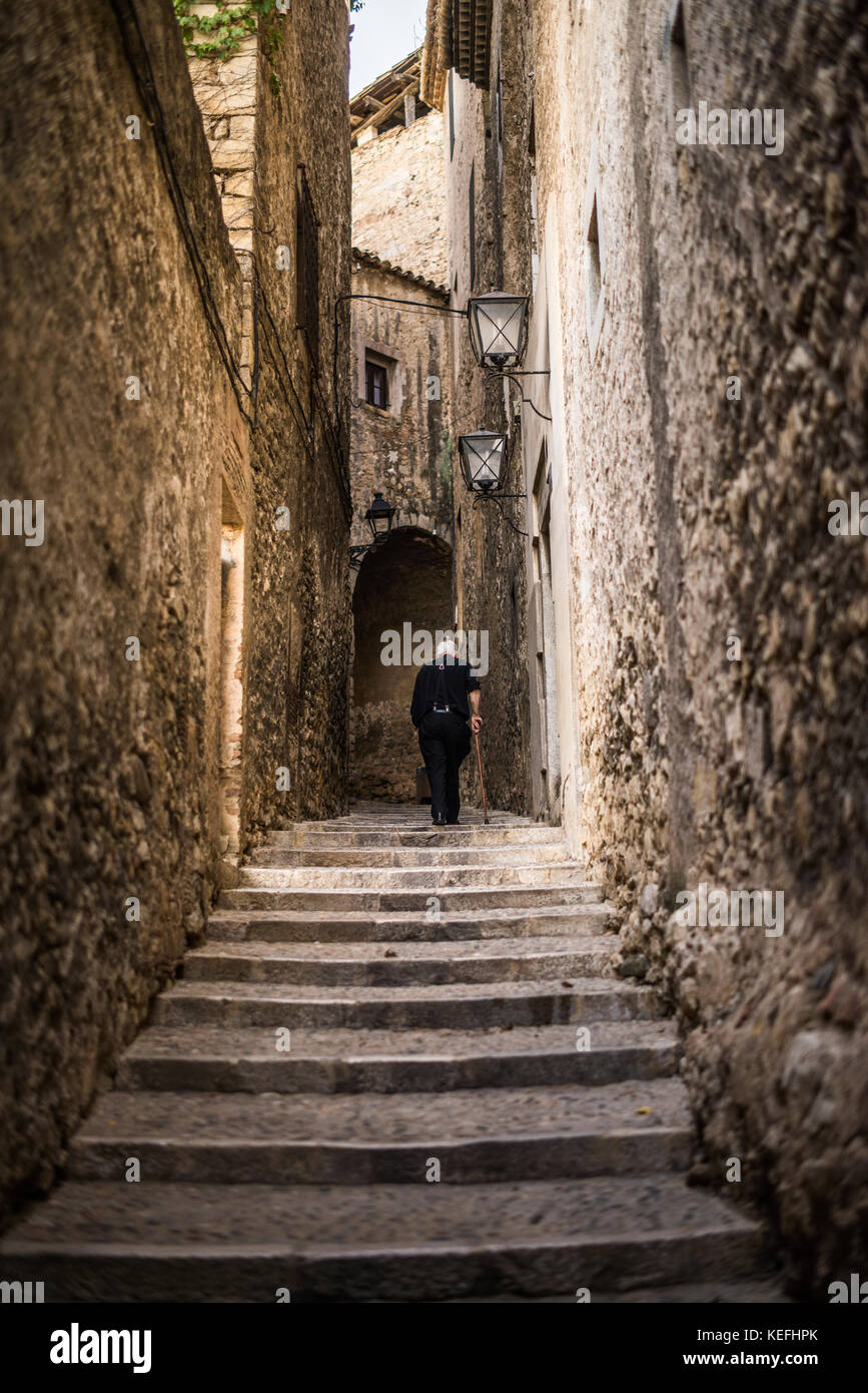 Street of the Girona, Catalonia, Spain, Europe Stock Photo - Alamy