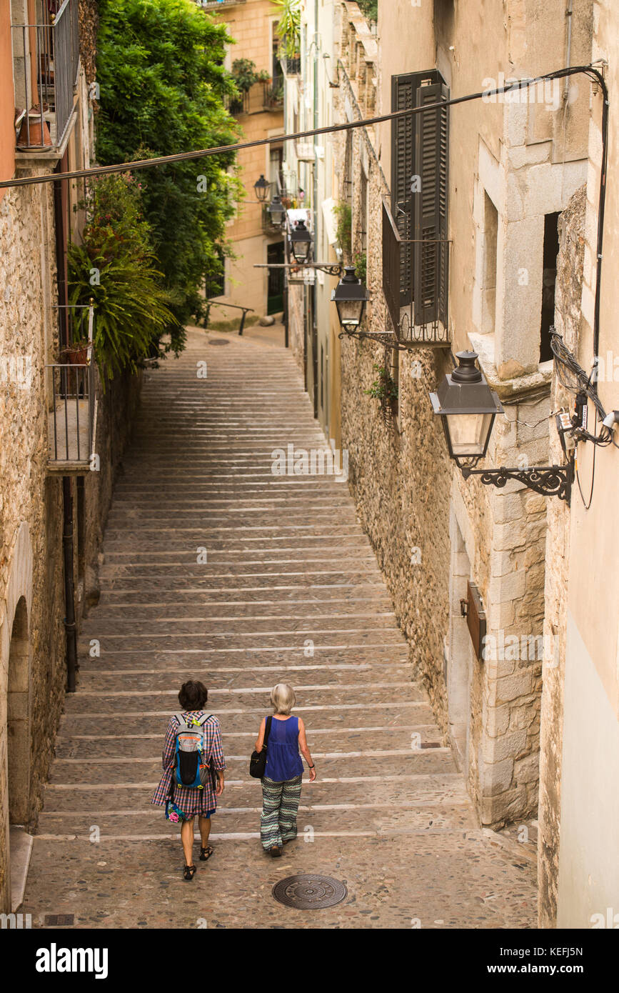 Street of the Girona, Catalonia, Spain, Europe Stock Photo - Alamy