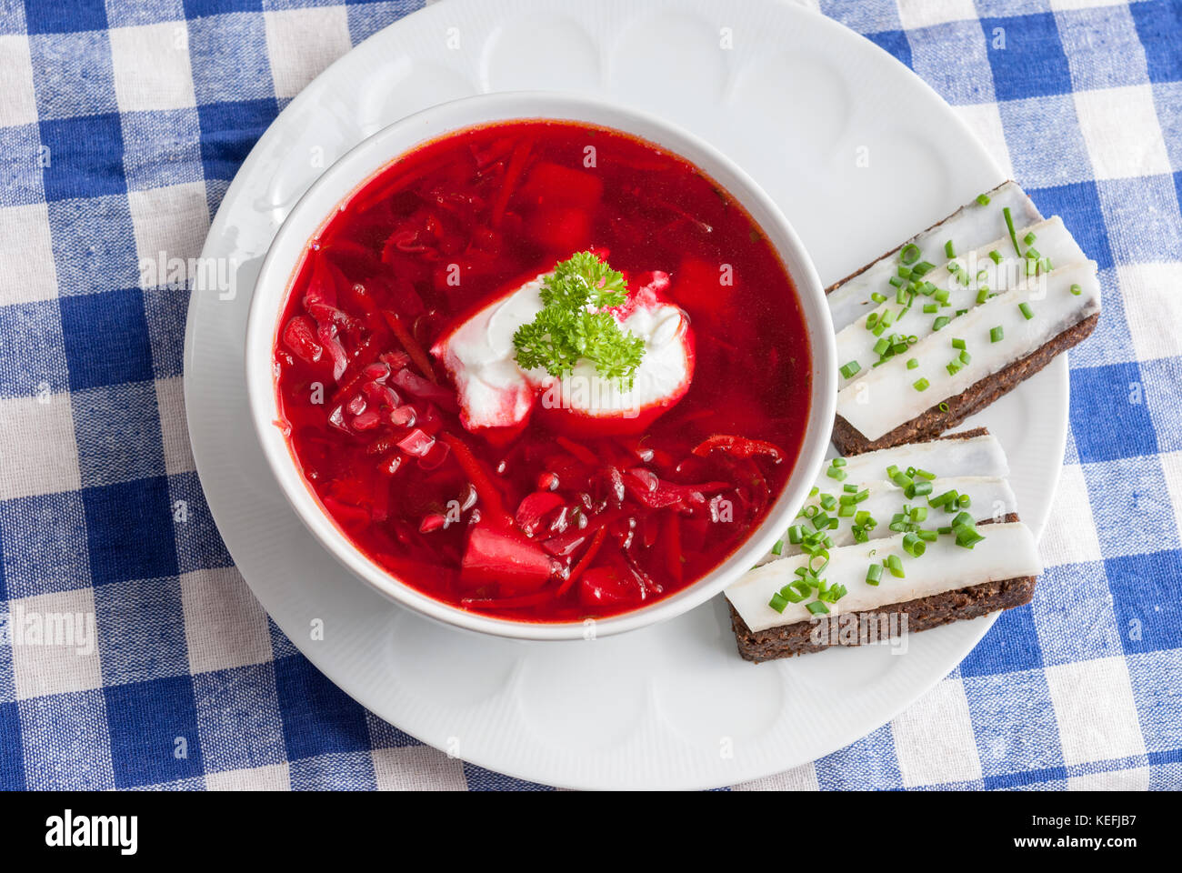 Borsch Russian and Ukrainian traditional beet soup recipe Stock Photo ...