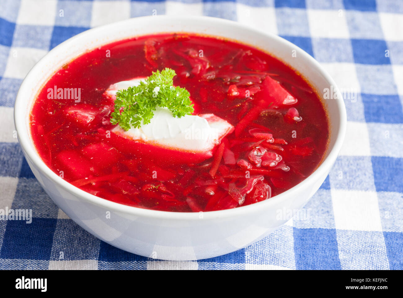 Borsch Russian and Ukrainian traditional beet soup recipe Stock Photo ...