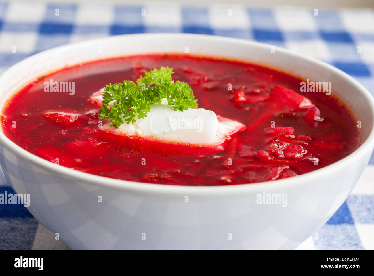 Borsch Russian and Ukrainian traditional beet soup recipe Stock Photo ...