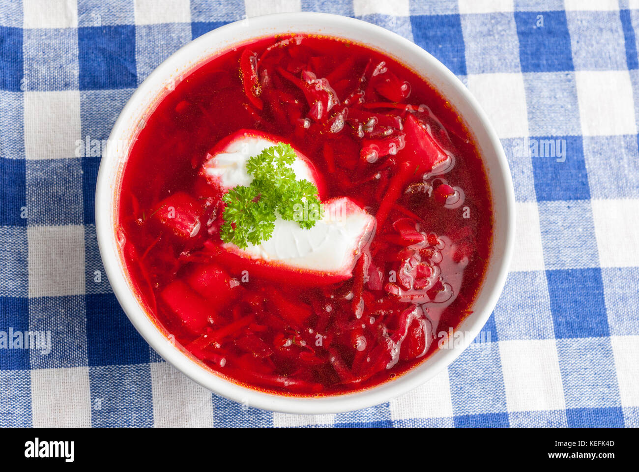Borsch Russian and Ukrainian traditional beet soup recipe Stock Photo ...