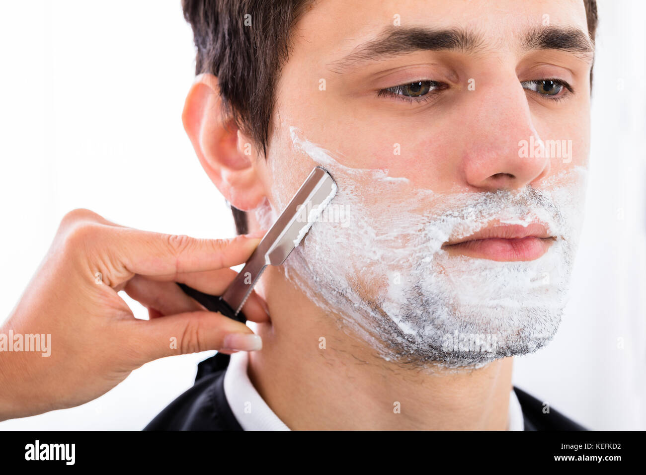 Shaving face close up cut hi-res stock photography and images - Alamy