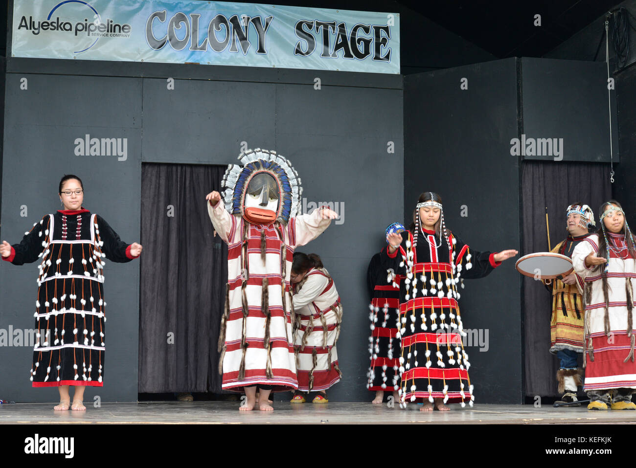 Alaska Native American Dancers, Palmer, Alaska, USA Stock Photo - Alamy