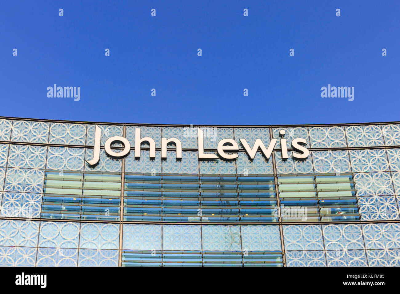 John Lewis store sign and corporate branding outside the department ...