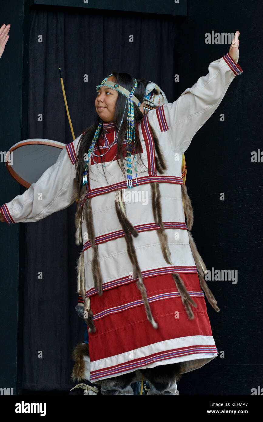 Alaska Native American Dancers, Palmer, Alaska, USA Stock Photo - Alamy